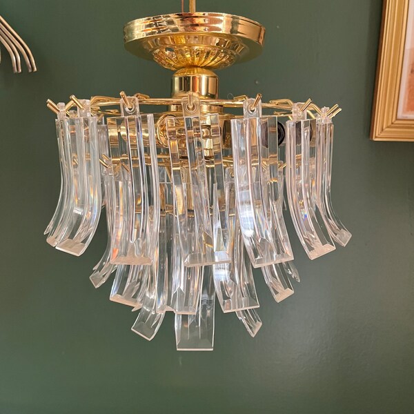 Vintage Lucite Chandelier - Etsy
