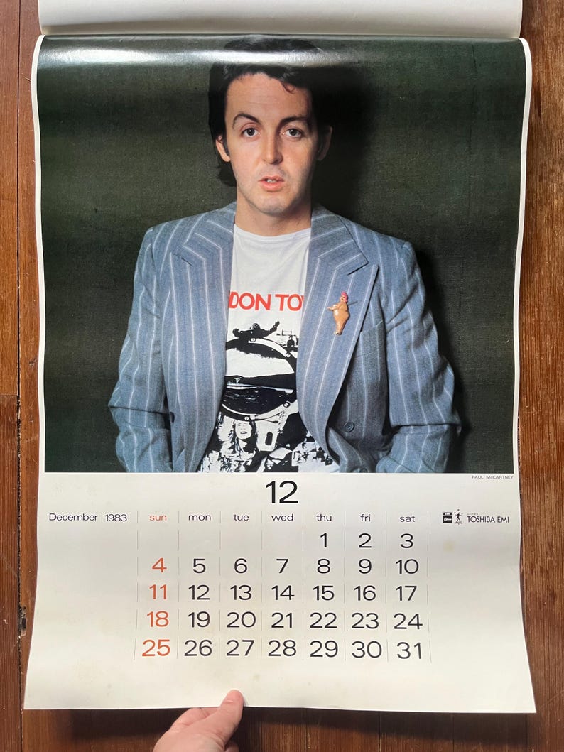 RARE HTF 1983 Popular Calendar Toshiba EMI Vintage Music Japan - Etsy
