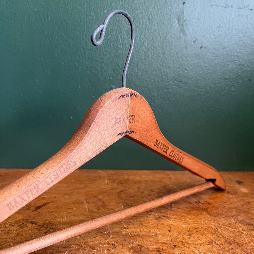 Vintage Wooden Hanger. Baxter Clothes - Etsy