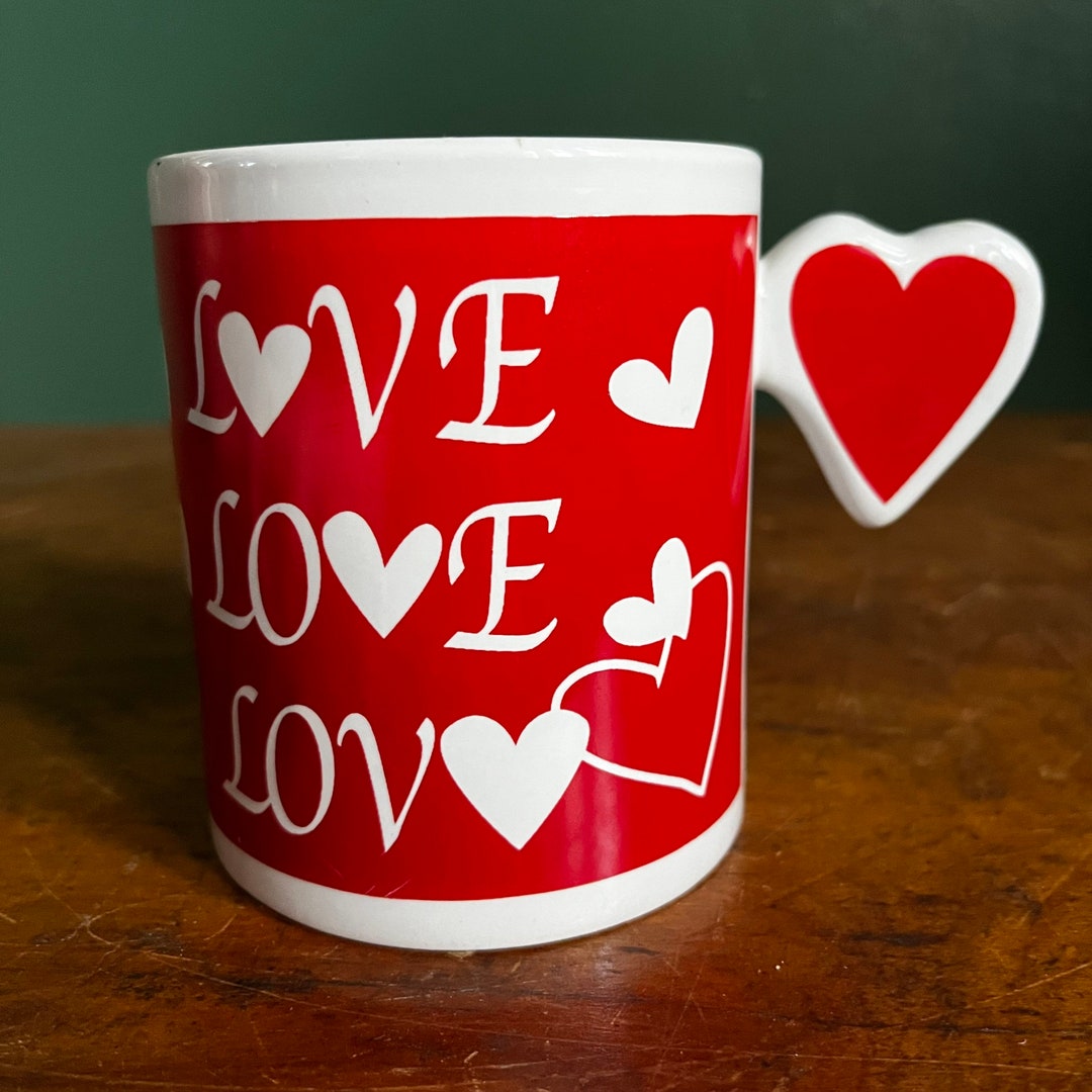 Vintage Love Ceramic Mug. Vintage 1980s Mug. Boyfriend Mug. Girlfriend ...