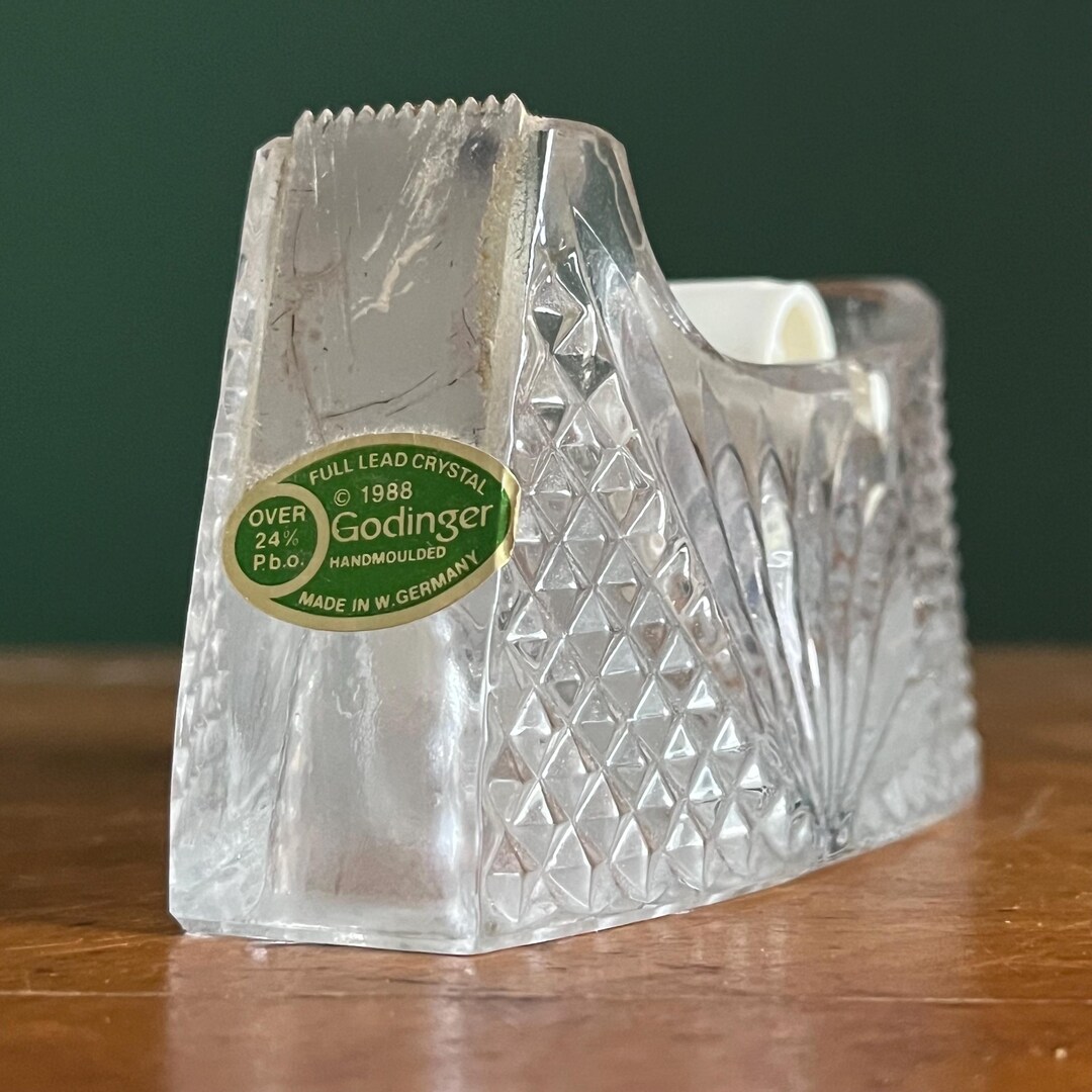 Vintage Godinger Crystal 24% Lead Scotch Tape Dispenser 1988 West ...