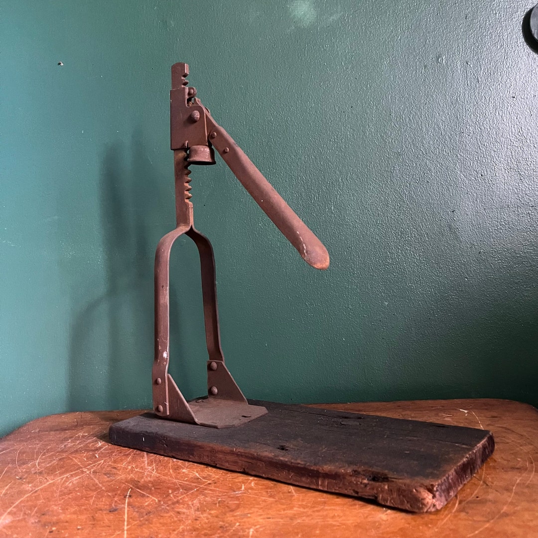 Antique Wood and Metal Bottle Capper Industrial Decor Farmhouse Decor ...