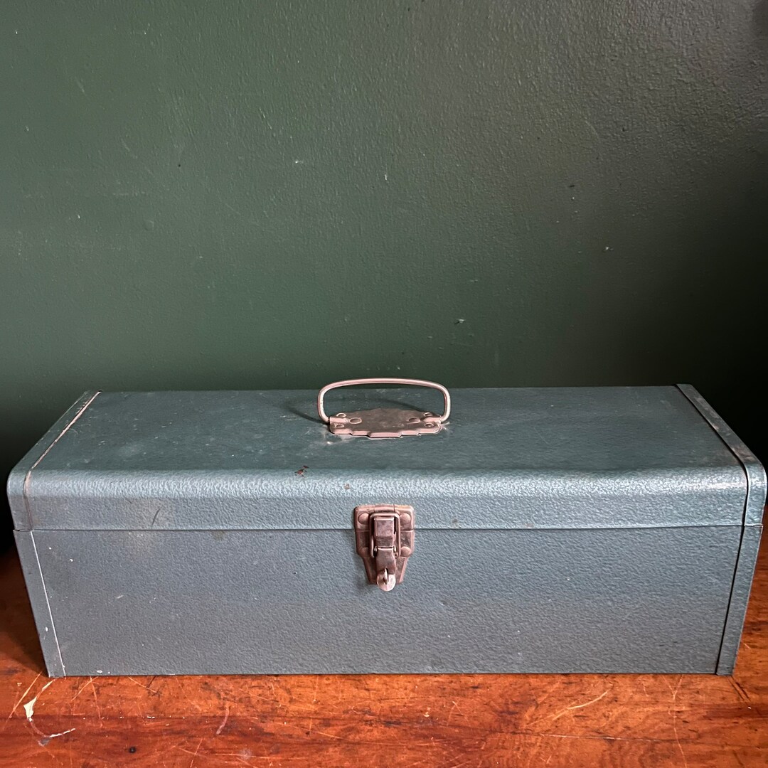 Industrial Chic. Light Blue Long Metal Toolbox. - Etsy