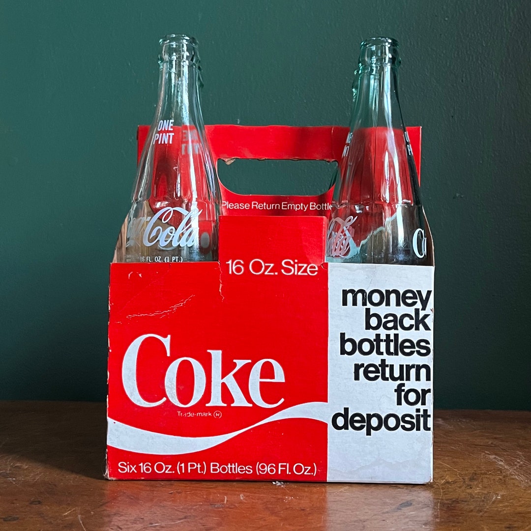 Vintage 1980s Coca Cola Bottles With Cardboard Carrier. 1980s Coke ...