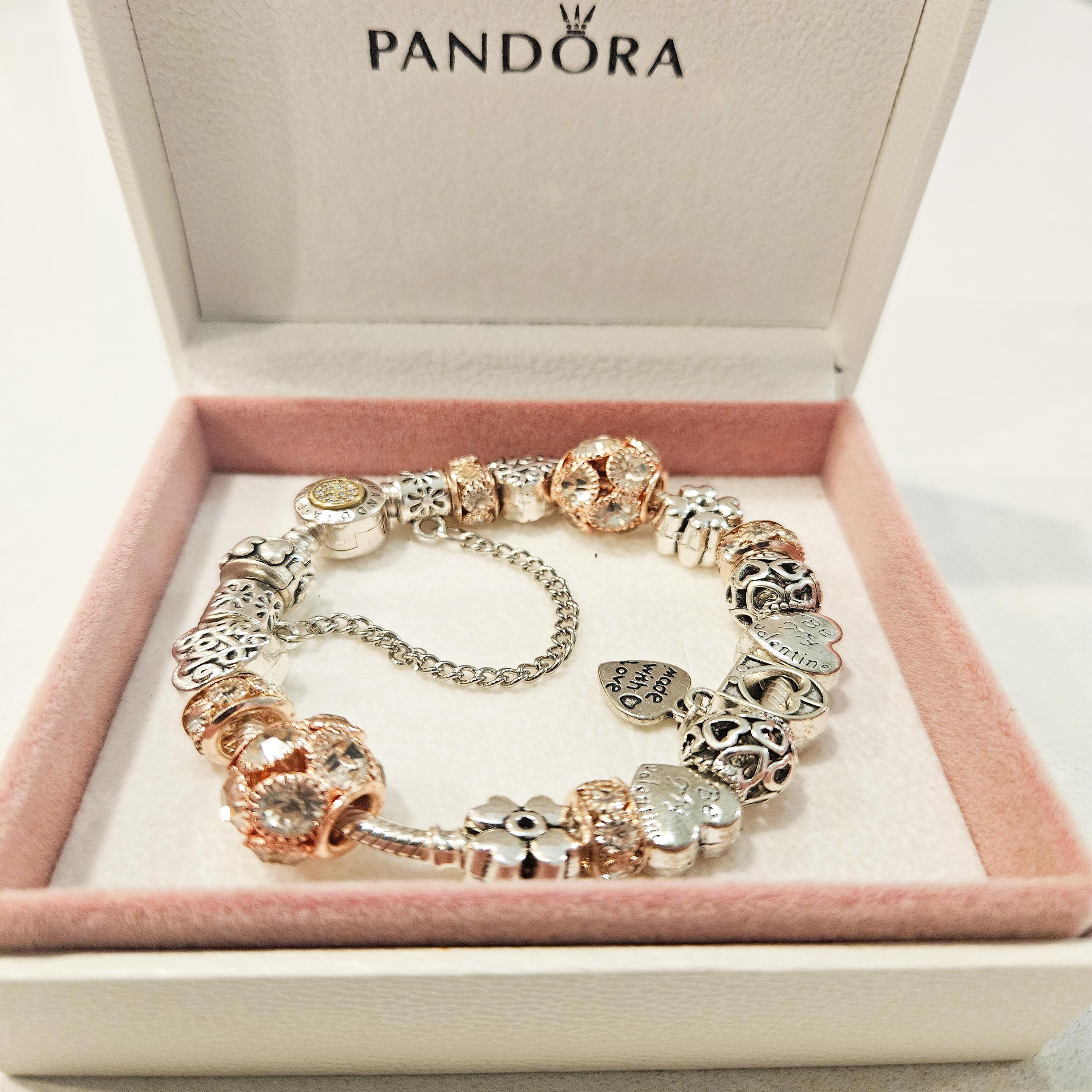 PANDORA Made With Love .925 STERLING SLIVER Charm Bracelet With Box - Etsy