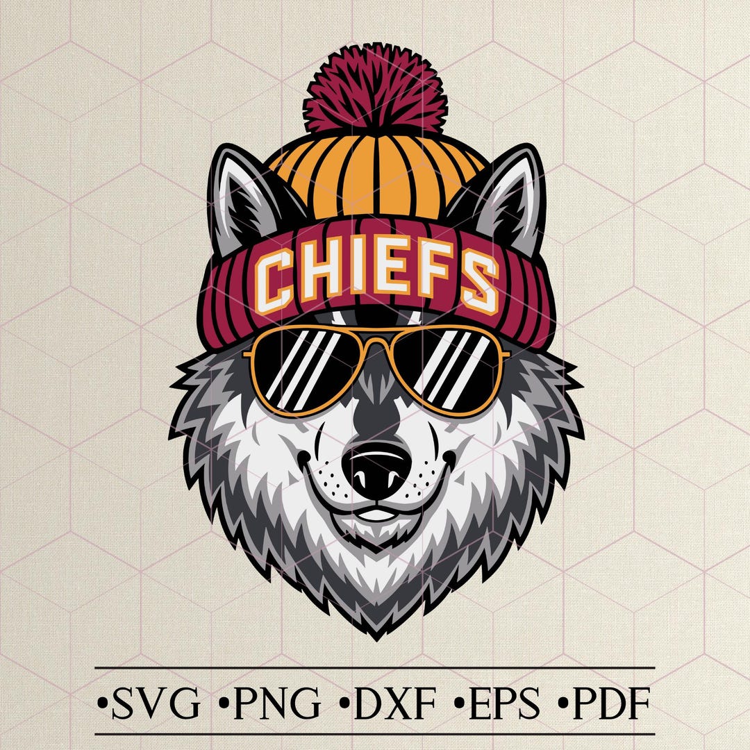 Chiefs Football Wolf Mascot SVG, Kansas City Game Day (digital Download ...