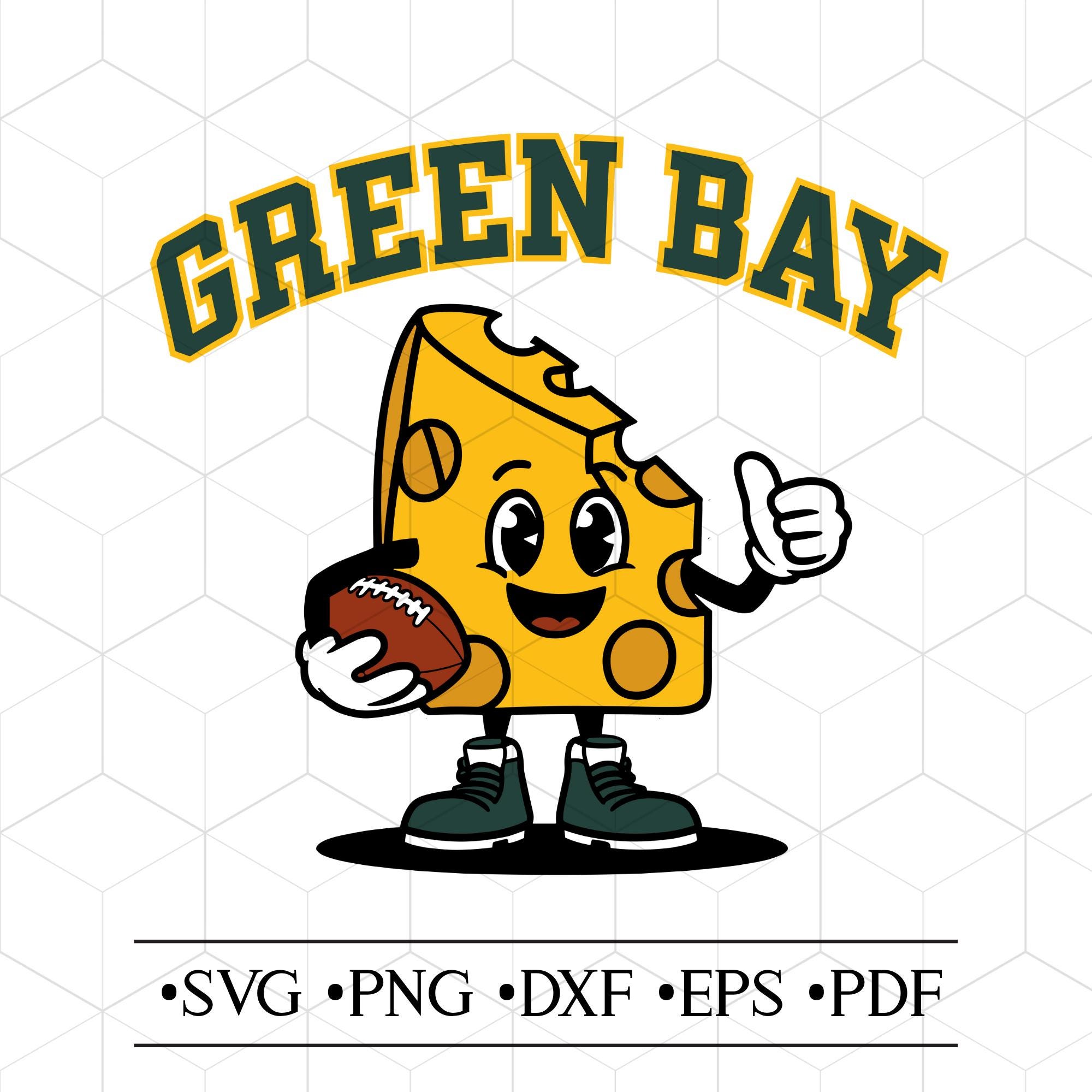 Green Bay Cheese Football SVG, Funny Sports Clipart, Digital Download ...