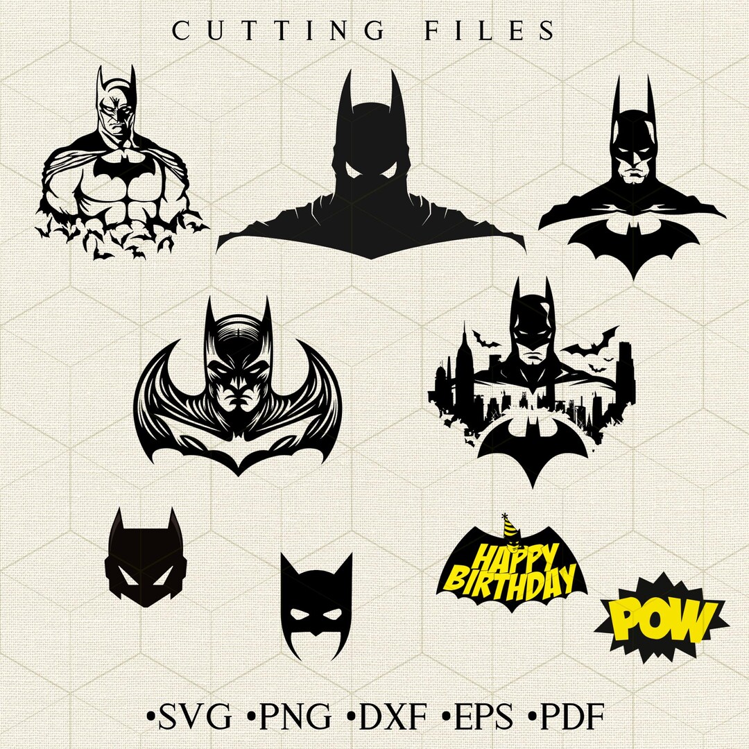Bat Superhero Svg Bundle, Cut Files Cricut, Silhouette,laser Cut ...