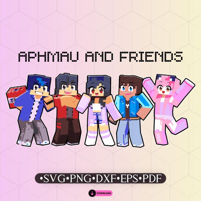 Aphmau and Friends SVG: Youtuber Game Characters Vector Files (digital ...
