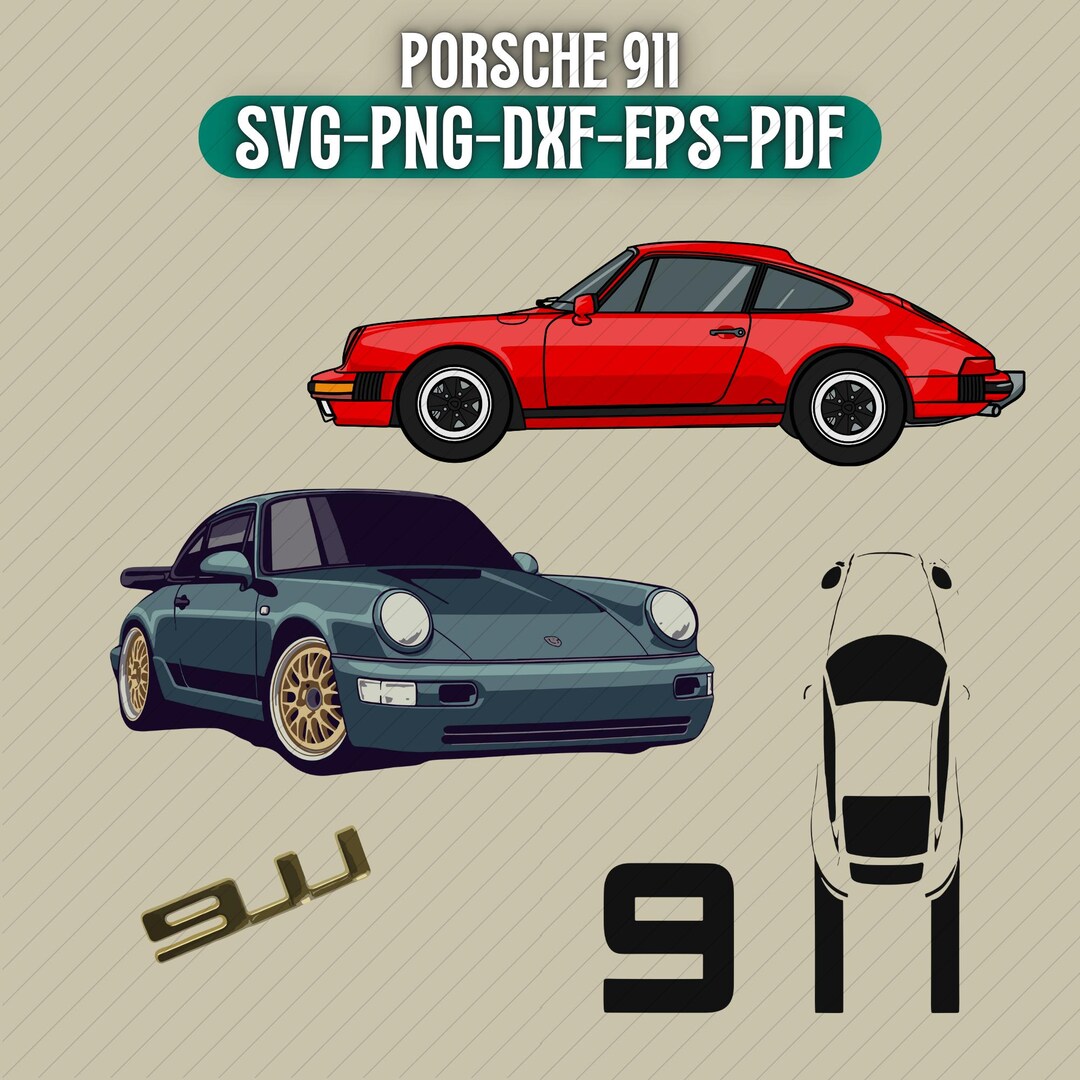 Porsche 911 SVG Bundle, Classic Sport Car, Retro Car, Cricut, Laser ...