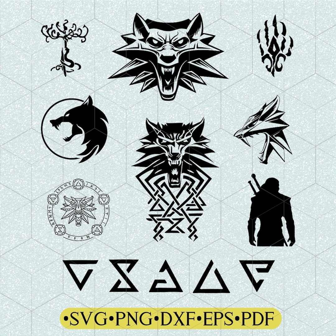 Witcher SVG Cut Files Bundle, for Cricut, Laser Cut, Svg, Png, Dxf, Eps ...