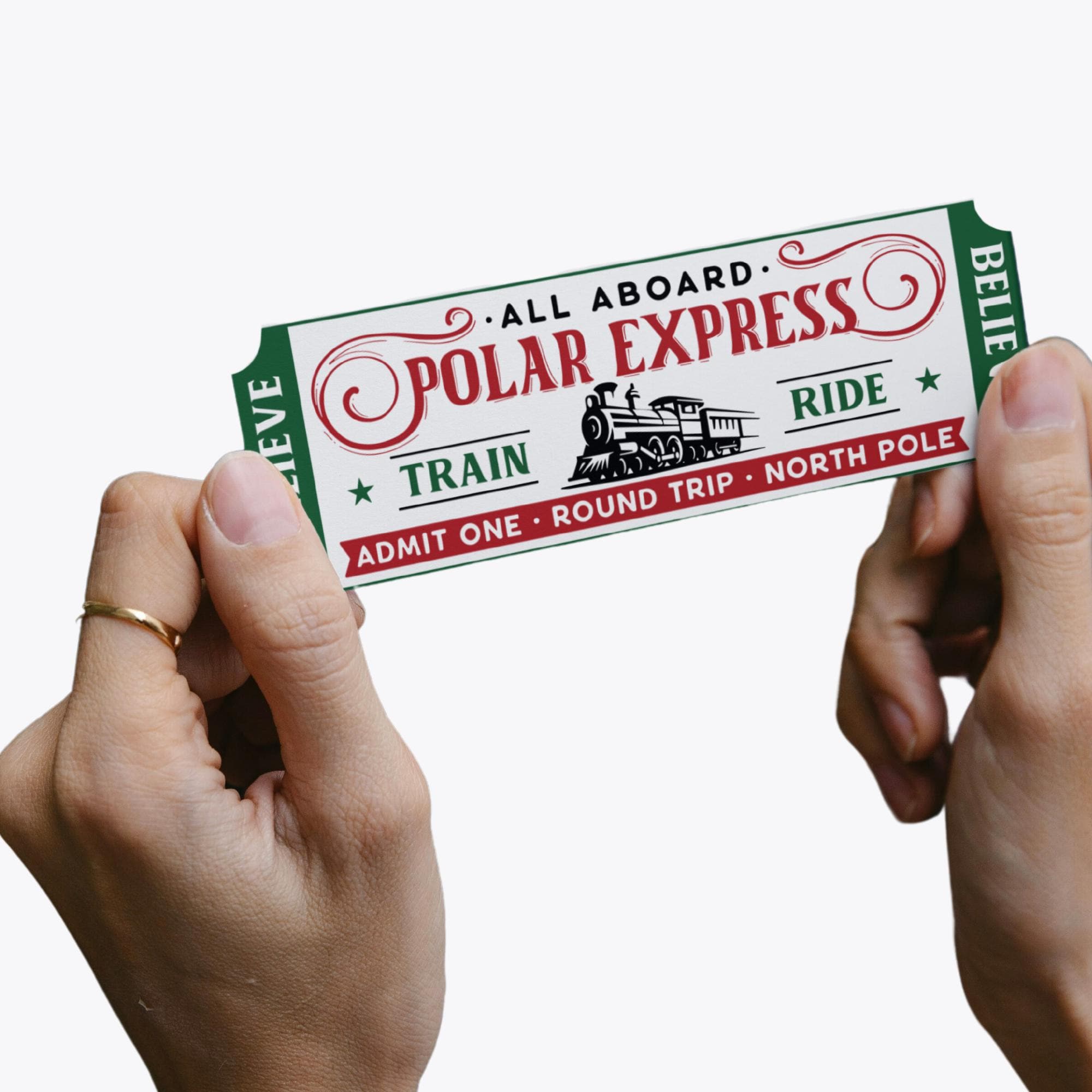 Polar Express Train Ticket SVG, North Pole, Christmas Train Ticket Cut ...