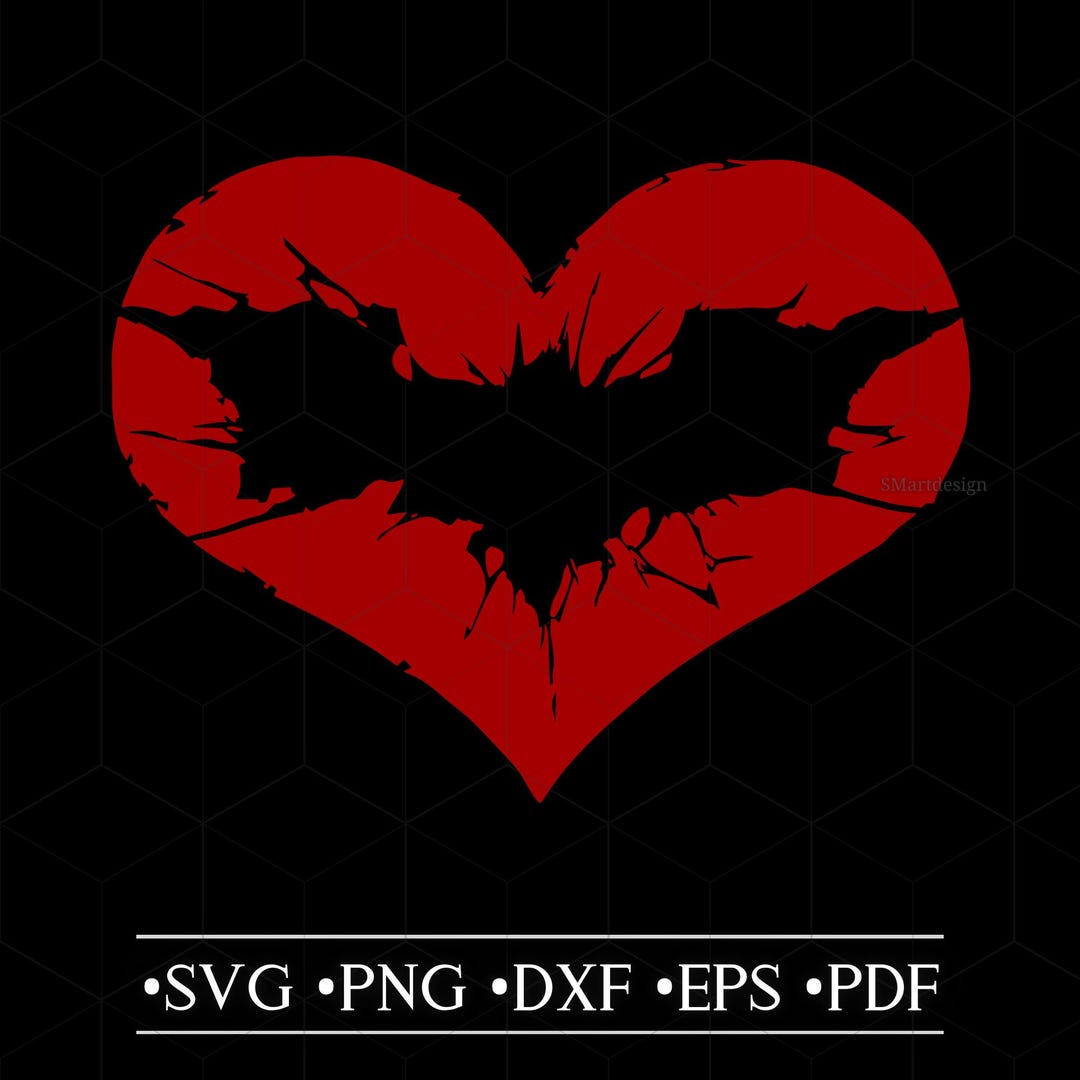 Superhero Bat Heart SVG – Valentine's Day Craft File (digital Download ...