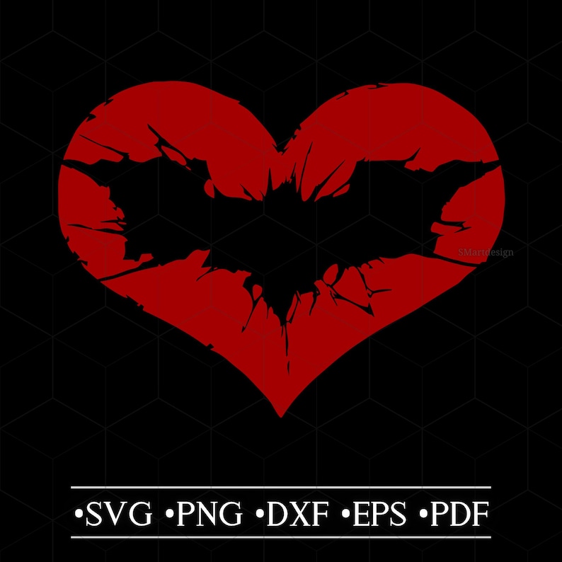 Superhero Bat Heart SVG – Valentine's Day Craft File (digital Download ...