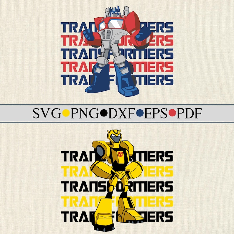 Transformers SVG Bundle | Optimus Prime, Bumblebee | Png, Dxf, Eps, Pdf ...