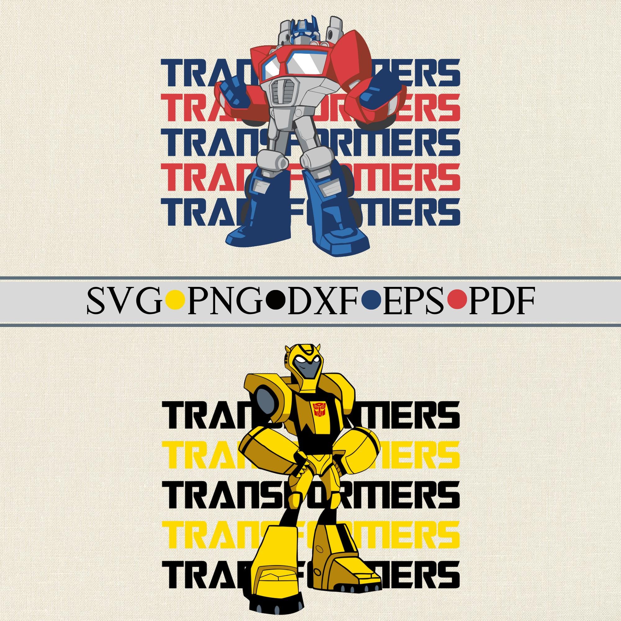 Transformers SVG Bundle | Optimus Prime, Bumblebee | Png, Dxf, Eps, Pdf ...