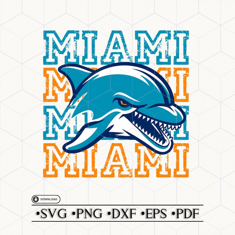 Miami Football SVG | Dolphin Mascot Football Team Fan Art Digital ...