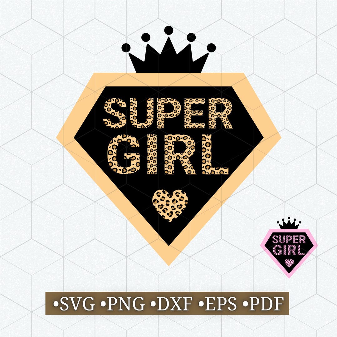 Leopard Print Super Girl SVG: Superhero Logo Design (digital Files) - Etsy