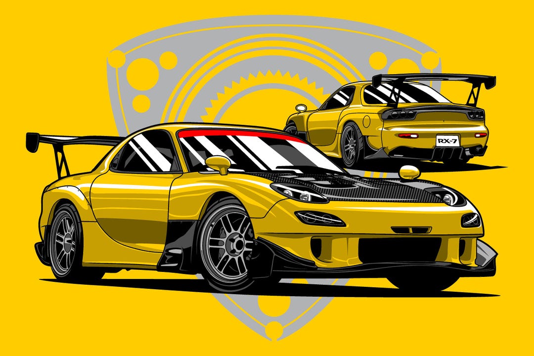 Car Vehicle Mazda RX-7 FD3S 0332 Poster Decor Prints Canvas Wallpaper ...