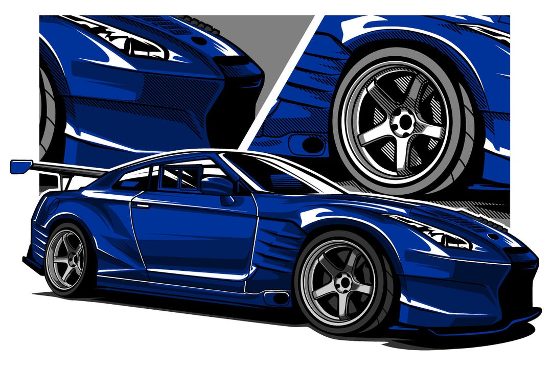 Car Vehicle Nissan GT-R R35 0212 Poster Decor Prints Canvas Wallpaper ...