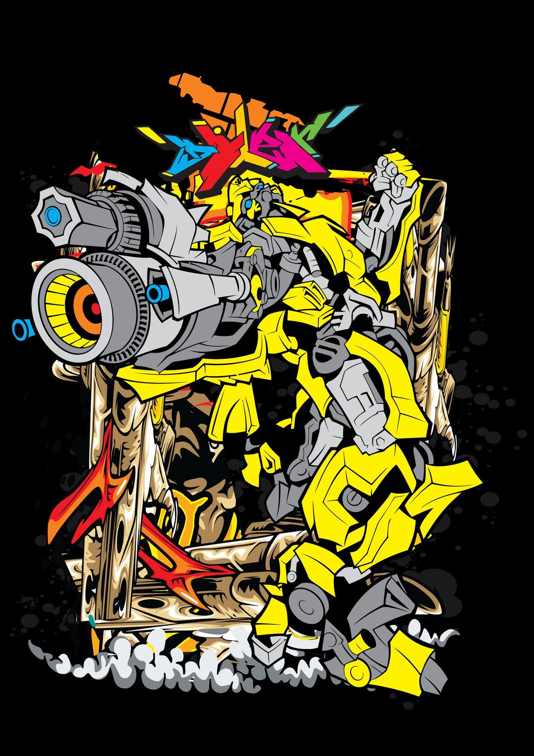 Graffiti GZ22 Bumblebee Transformers Poster Decor Prints Canvas ...