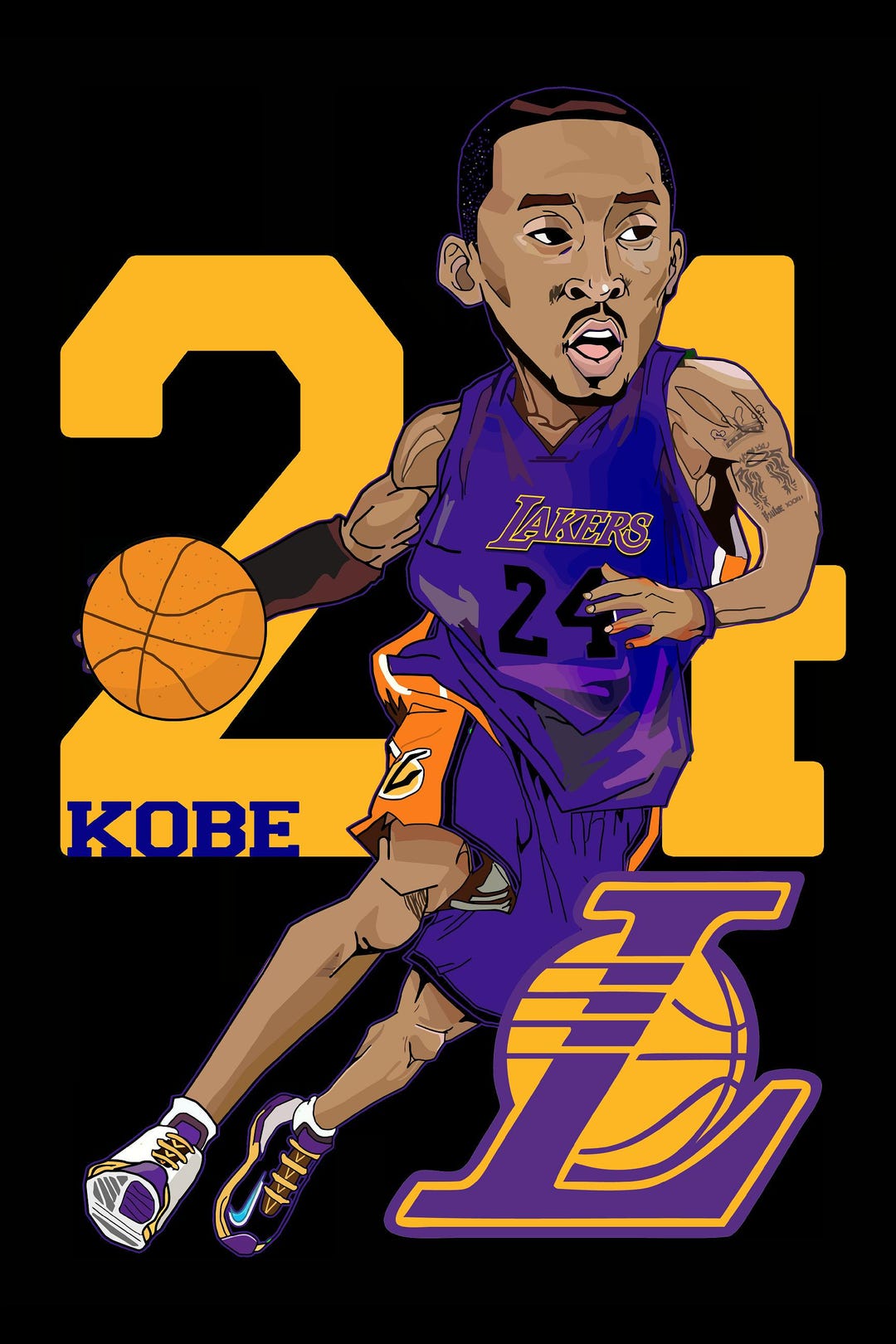 Basketball KOBE art1 Poster Decor Prints Canvas Wallpaper Fan Art HD ...
