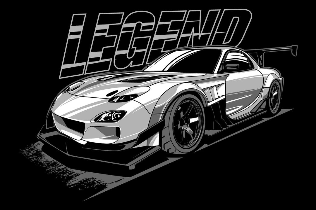 Car Vehicle Mazda RX-7 FD3S 0288 Poster Decor Prints Canvas Wallpaper ...