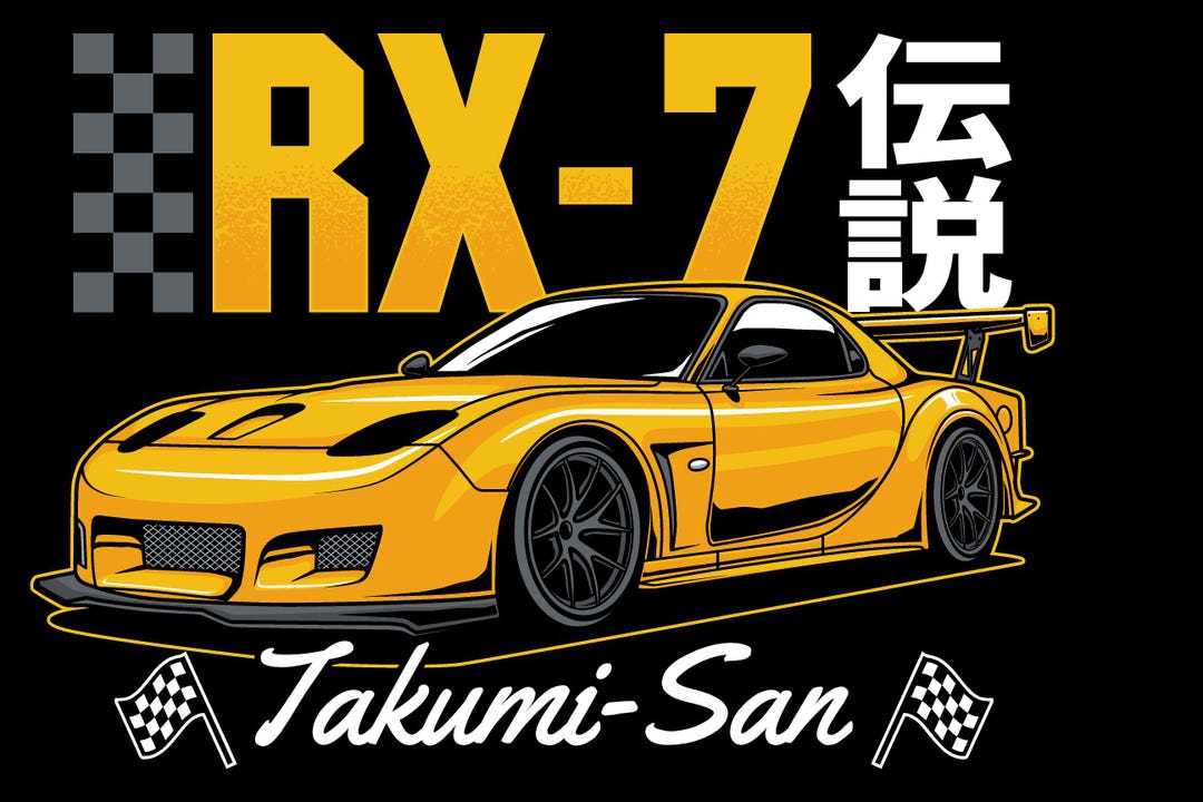 Car Vehicle Mazda RX-7 FD3S 0511 Poster Decor Prints Canvas Wallpaper ...