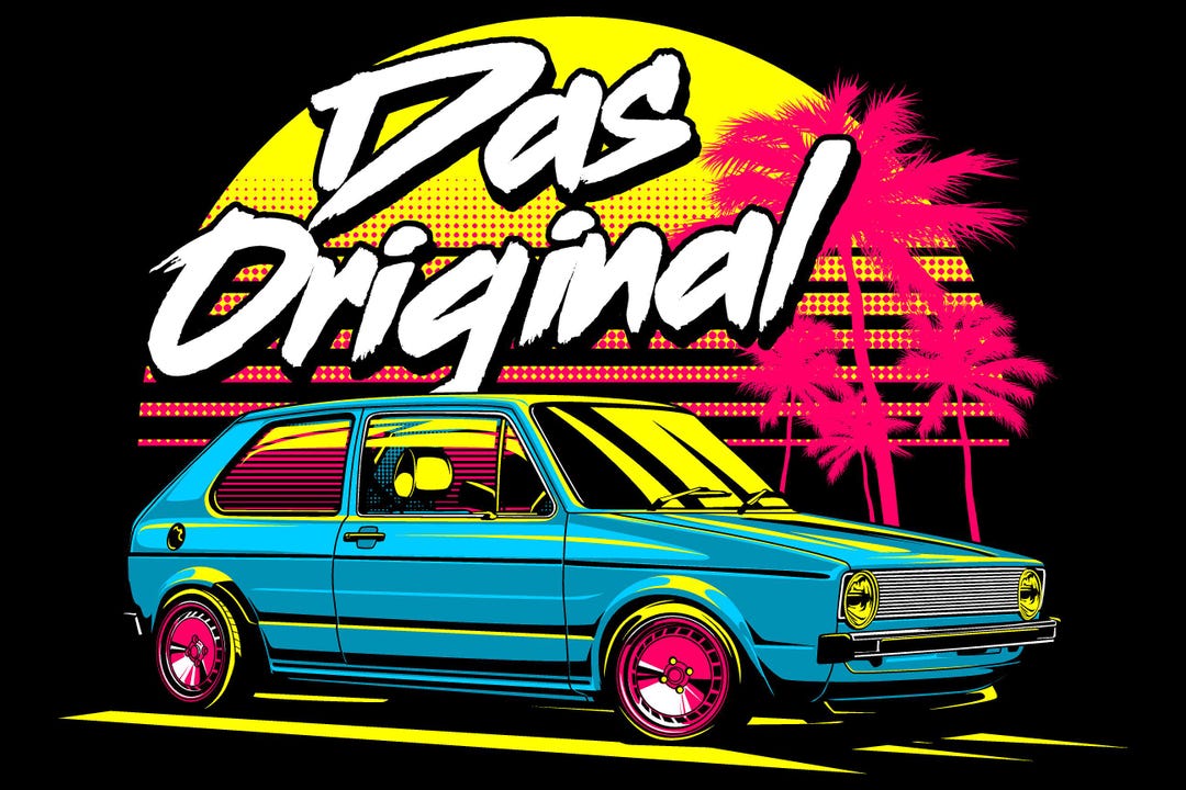 Car Vehicle Volkswagen Golf Mk1 0221 Poster Decor Prints Canvas ...