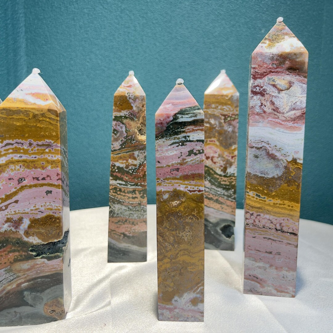 Ocean Jasper Tower | Natural Ocean Jasper Energy Tower | Meditation ...