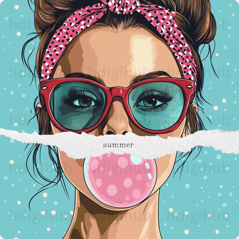 Summer Pop Art 2 | Printable Image | PNG | SVG | Digital File | Summer ...