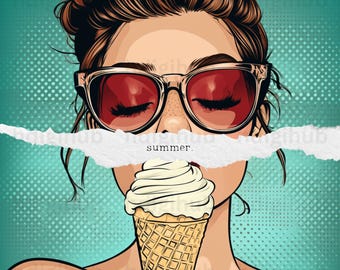 Summer Pop Art 2 | Printable Image | PNG | SVG | Digital File | Summer ...