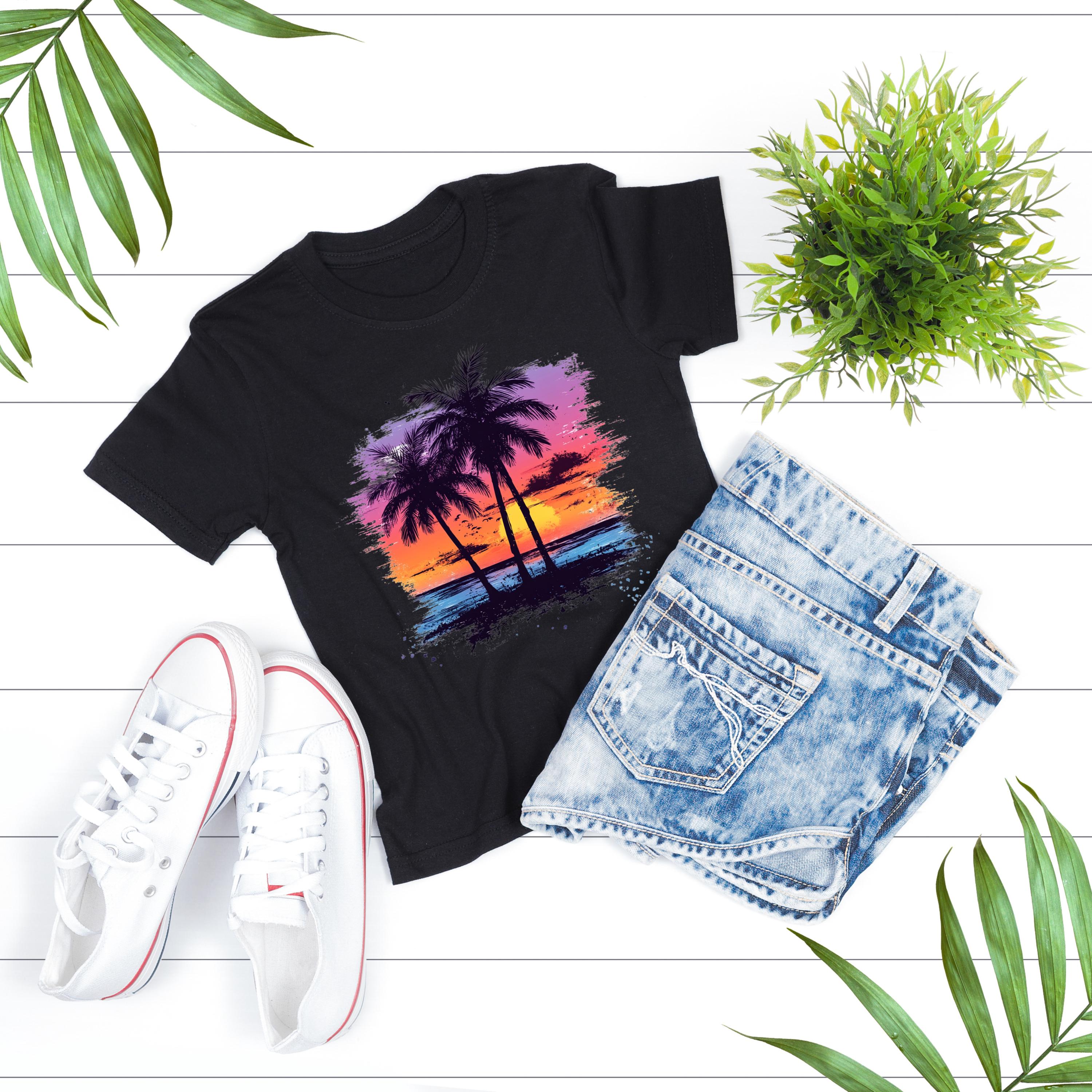 Palm Trees & Sunset Design Clipart | Printable Image | PNG | SVG ...