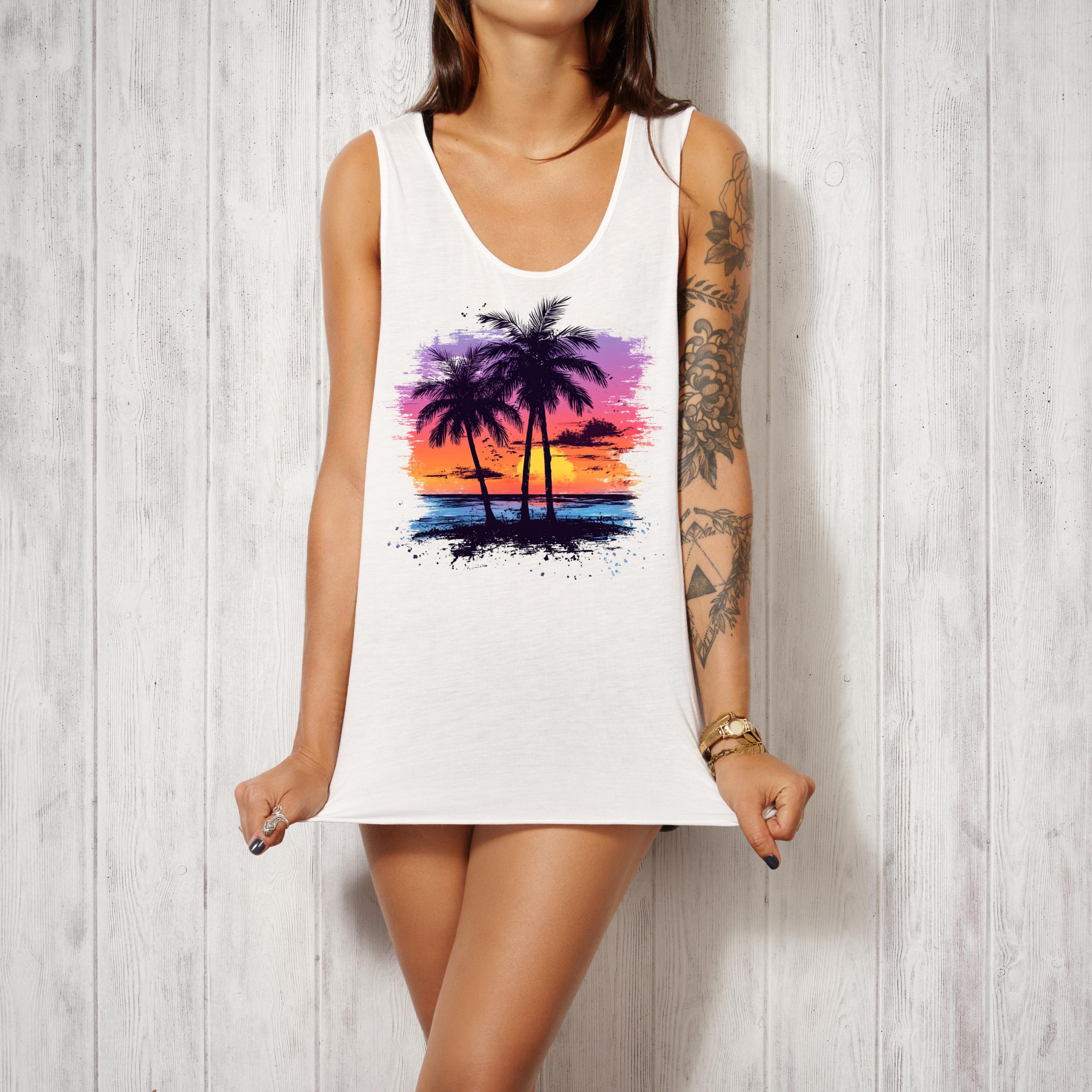 Palm Trees & Sunset Design Clipart | Printable Image | PNG | SVG ...