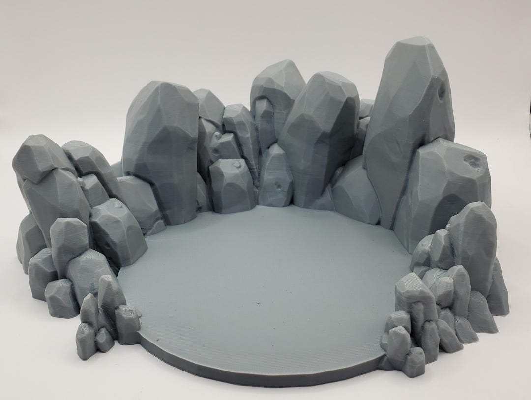 3D Printed Mountain Base Paintable Figurine Holder Medieval Decor ...
