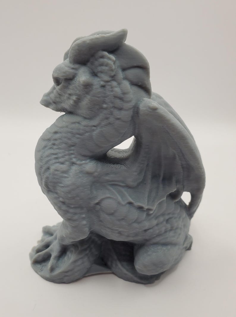 3D Printed Dragon Statue: Paintable Medieval Decor - Etsy