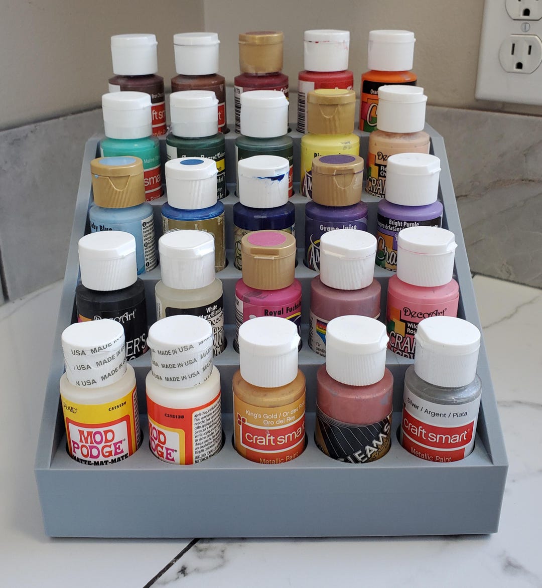 3D Printed Paint Rack for 1 3/8 Inch Round 59 Ml or 2 Oz Acrylic Paint ...