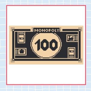 Monopoly Money Needlepoint Pattern: 100 Dollar Bill (digital Download ...