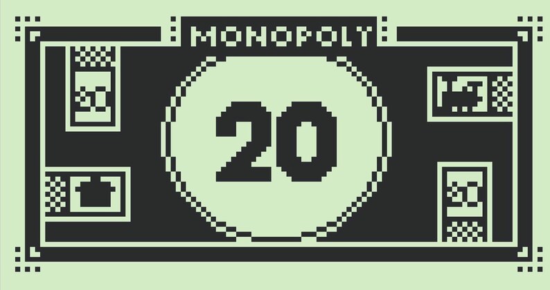 Monopoly Money Needlepoint Pattern: Game Night Ornament (digital ...
