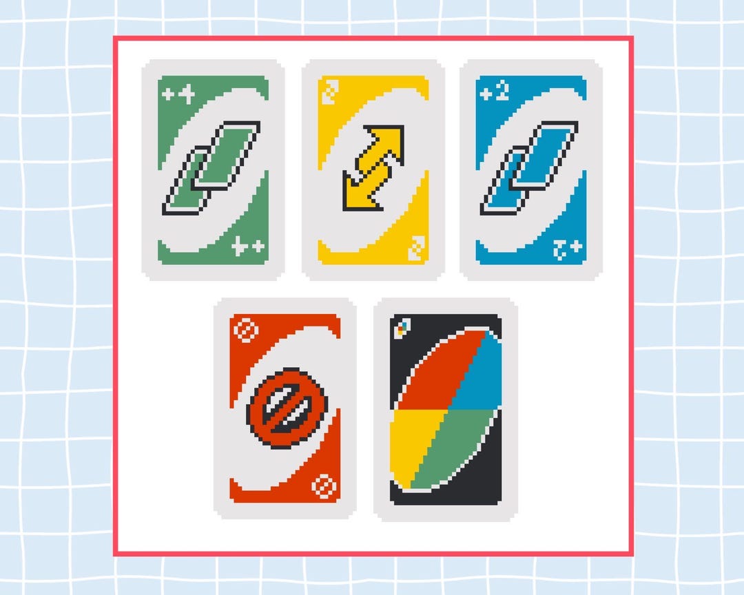 Uno Card Needlepoint Pattern: Game Night Cross Stitch (digital Download ...