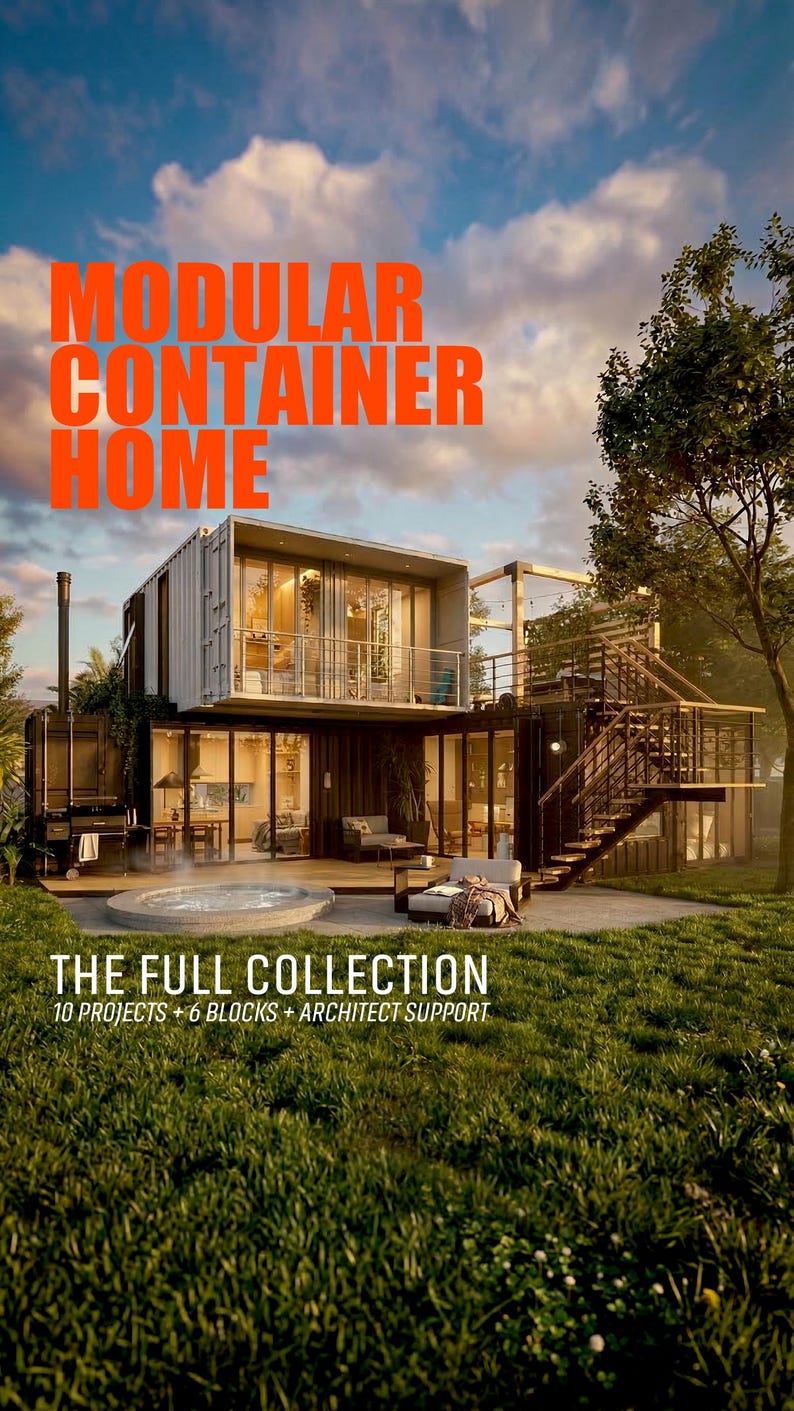 Complete Modular Container Home Bundle: 10 Tiny House Plans - Architect ...