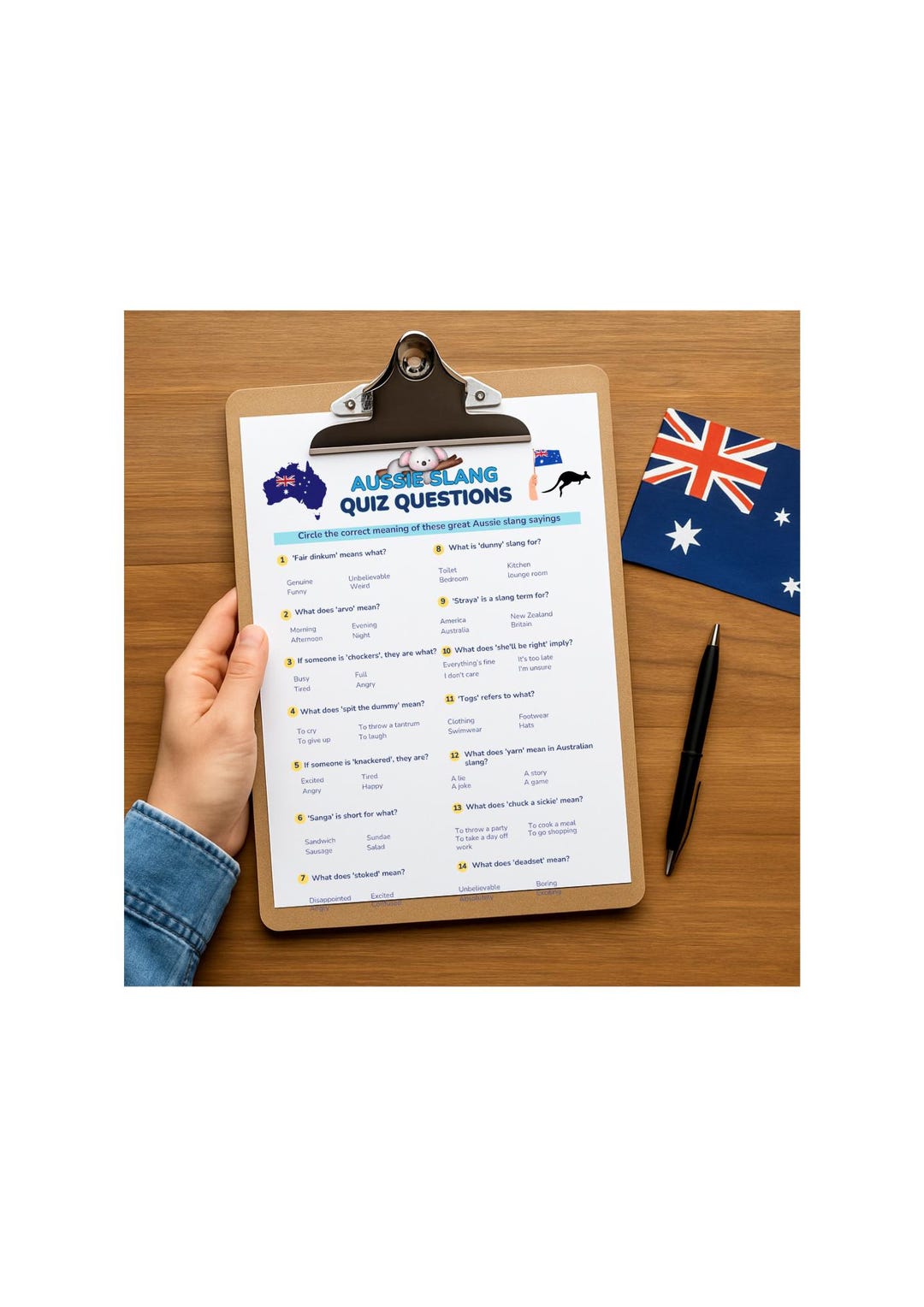 Aussie Slang Quiz: Australia Day Party Game (printable PDF Download A4 ...
