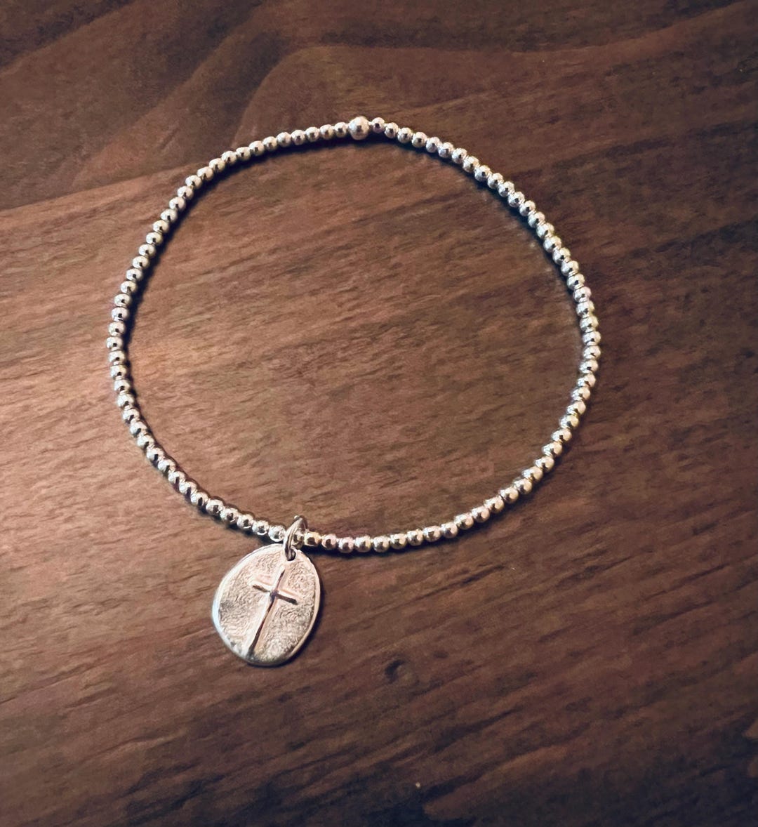 Beaded Sterling Silver Cross & Holy Spirit Bracelet ~ Blessed by A ...