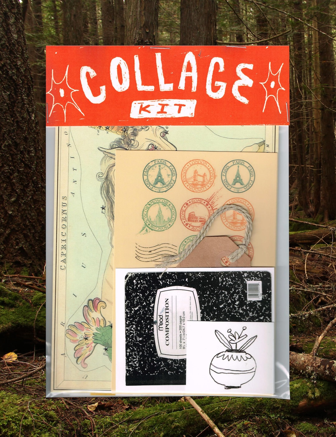 Collage Kit - Unique Junk Journal Items, Small Ephemera, Mixed Media ...