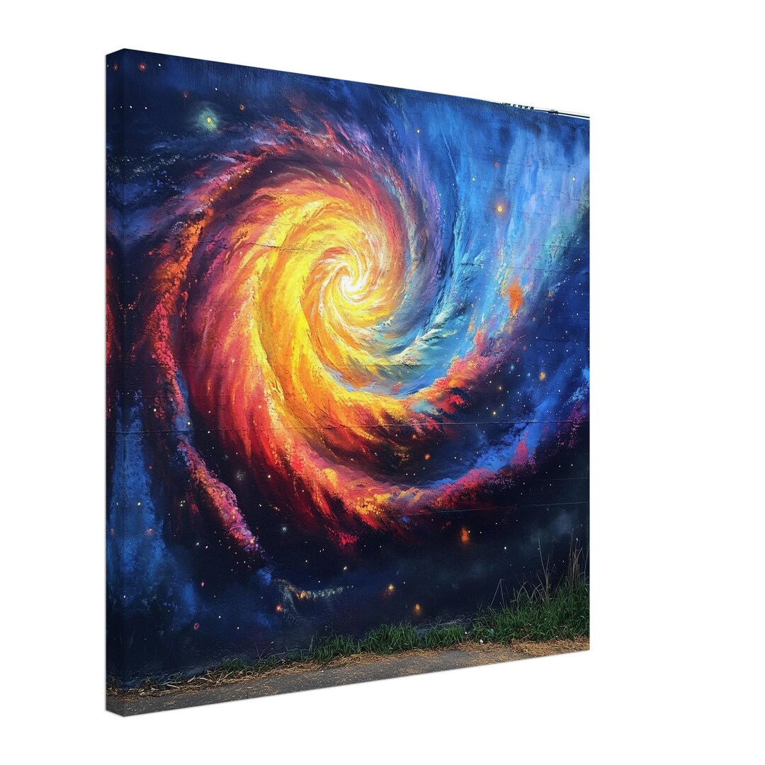 Galactic Core, Spray Paint Art of a Swirling Nebula, Graffiti ...