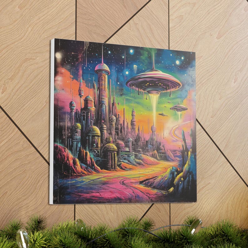 Futuristic Alien City Mural Spray Paint Art of a Sci-fi Metropolis ...