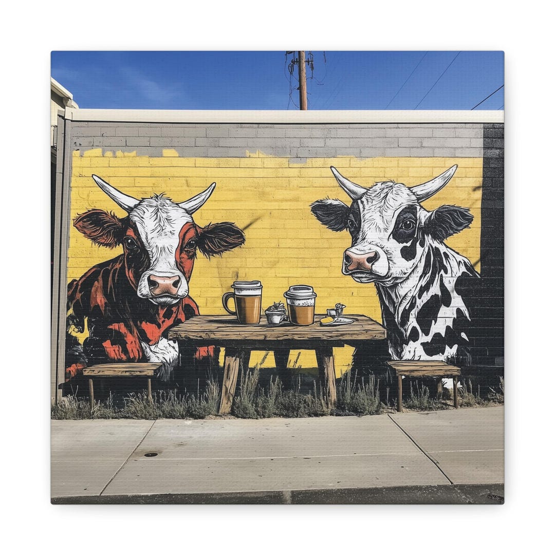 Cows at Coffee Mural - Spray Paint Art of Cows - Graffiti Spraypaint ...