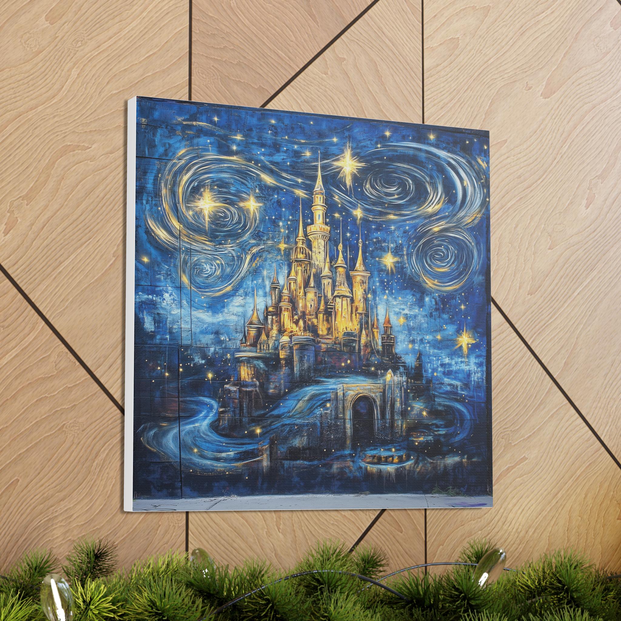 Starry Night Castle Mural Magical Castle Spray Paint Art Graffiti ...