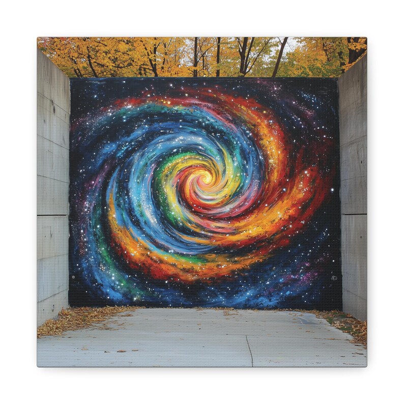 Cosmic Spiral Mural Spray Paint Art of a Galaxy Graffiti Spraypaint ...