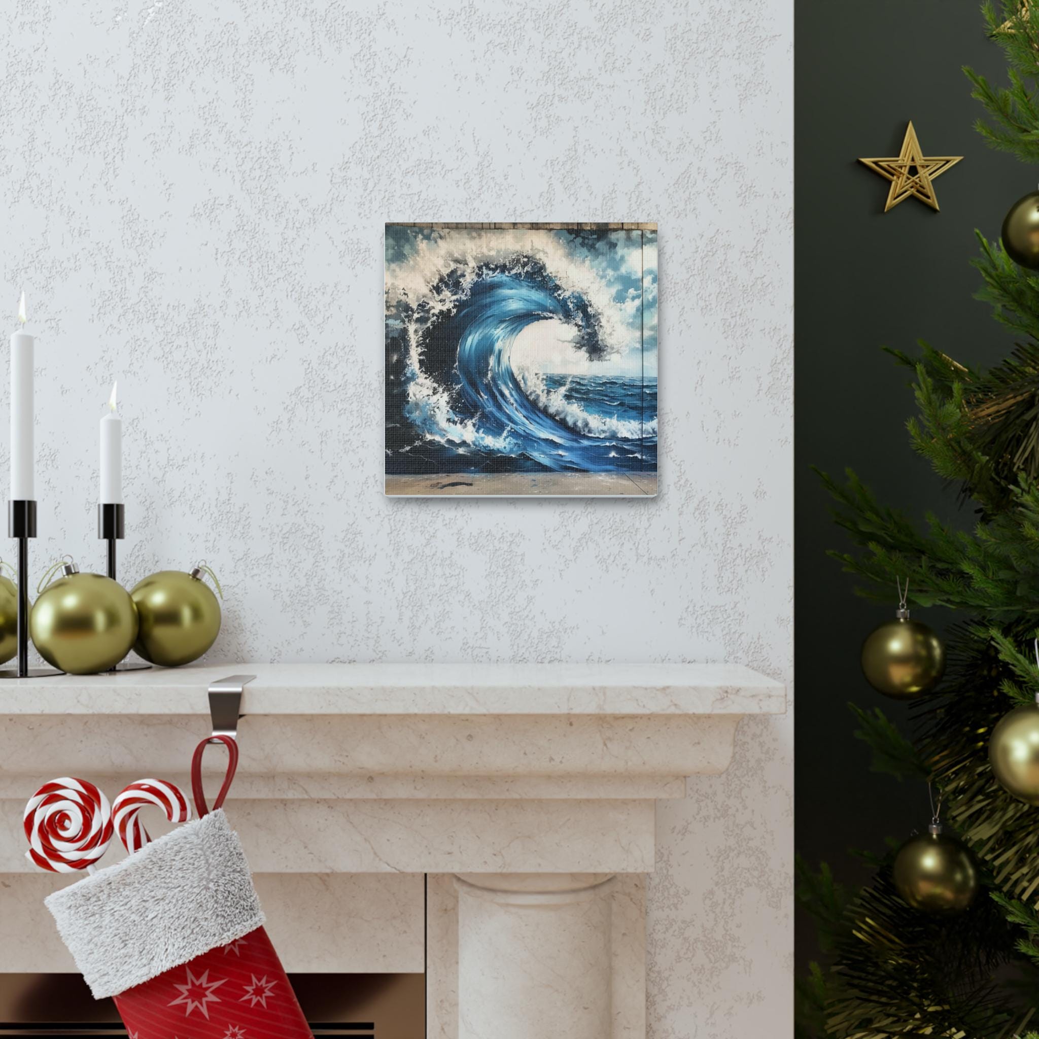 Majestic Ocean Wave Mural - Spray Paint Art of a Wave - Graffiti Spraypaint Artwork - Canvas ...